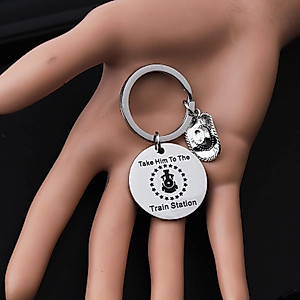 BLEOUK TV Show Gift TV Show Inspired Gift Rip Wheeler Keychain TV Show Merchandise (Train station)