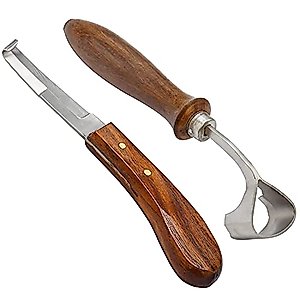 AAProTools 2 Pcs Veterinary Horse Hoof Double Edge Left Handed & Swiss Knife 8" Instruments
