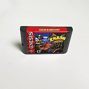 Lksya Crash Bandicoot - 16 Bit MD Game Card for Sega Megadrive Genesis Video Game Console Cartridge (US Shell)