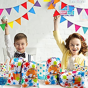 Paint Party Favor Bags Paint Party Decorations Art Paint Party Gift Bag for Kids Birthday Drawstring Gift Bag Drawstring Pouch Polyester Cloth Gift Bags for Art Painting Theme Party Supply (12 Pieces)