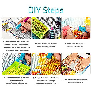 6 Pack Diamond Painting Kits, 5D Diamond Art Kits for Adults Full Drill Diamond Paintings Kit Crafts for Adults Kids Beginners, DIY Beach Diamond Painting Packs Gem Art Home Wall Decor 11.8x15.7inch