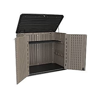 ADDOK 1Piece Metal Laminate Shelving Suitable for Outdoor Storage Shed Cabinet Beige Laminate Shelves,46 in. L *13 in. W*1 in.H (Black)