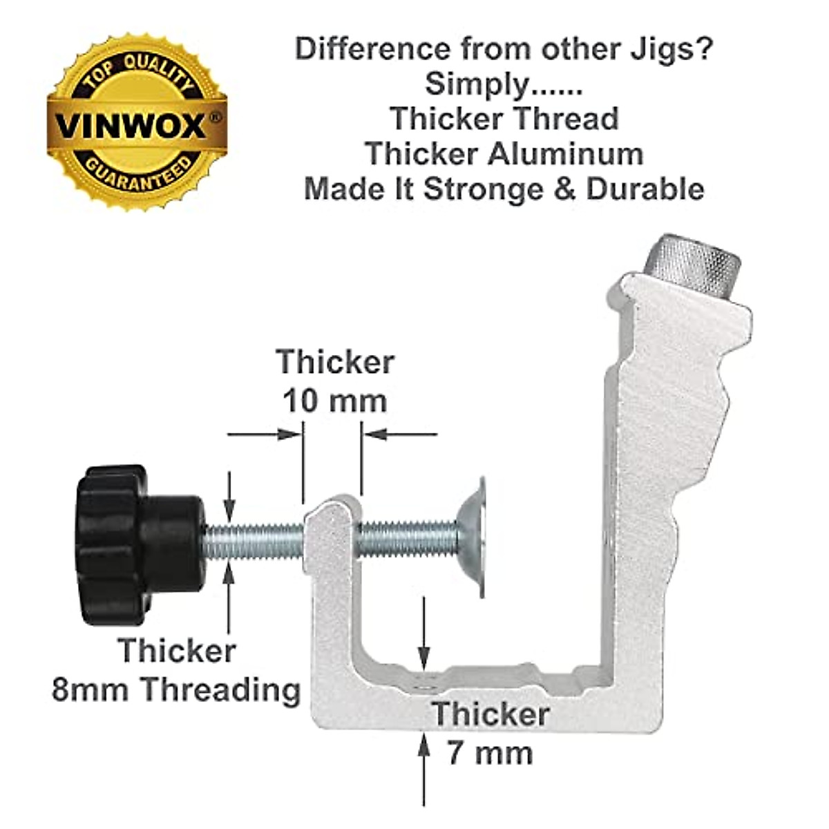 VINWOX 31 PCS Pocket Hole Jig Adjustable Woodworking Tools with Step Drill Bit and Robertson Screws & Bit, bezels for a Portable Unit or Mount to Bench