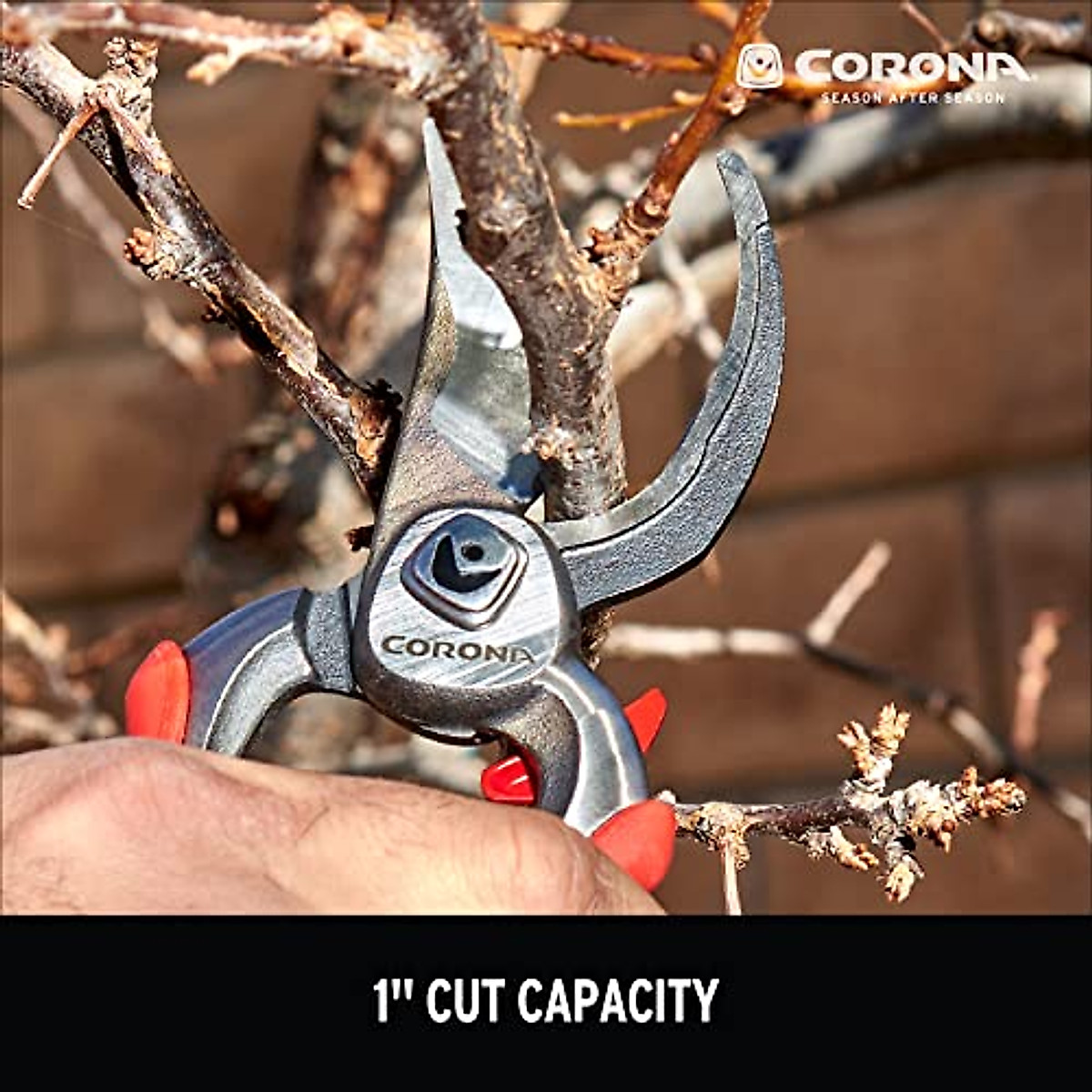 Corona BP 7100D Forged DualCUT Bypass Hand Pruner, 1-Inch Cut, Steel