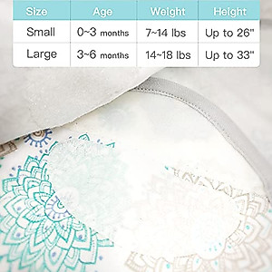 Sense-U Organic Baby Swaddle Sleep Sacks - Floral Design, Ergonomic Design, Soft & Cozy Newborn Infant Adjustable Swaddle Blanket Wrap (0-3 Months)