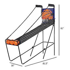 Soozier Basketball Hoop Arcade Game with Electronic Score Board for 1 to 2 Players