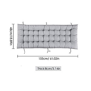 Patio Chaise Lounger Cushion, Indoor/Outdoor Chaise Lounger Cushions Rocking Chair Sofa Cushion with 6 Ties,Thick Padded Chaise Lounger Swing Bench Cushion，61Inch (Wine Red)