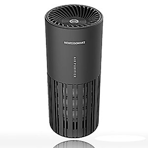 Newisdomake Air Purifiers for Bedroom Home, H13 true HEPA Car Air Purifier Cleans Air of Smoke, Pollen and Pet Dander, Suitable for Car, Table Top, Office & Traveling Use, Black Portable Air Purifier