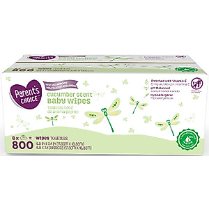 Parent's Choice Refreshing Cucumber Scent Baby Wipes 800 Quilted Sheets