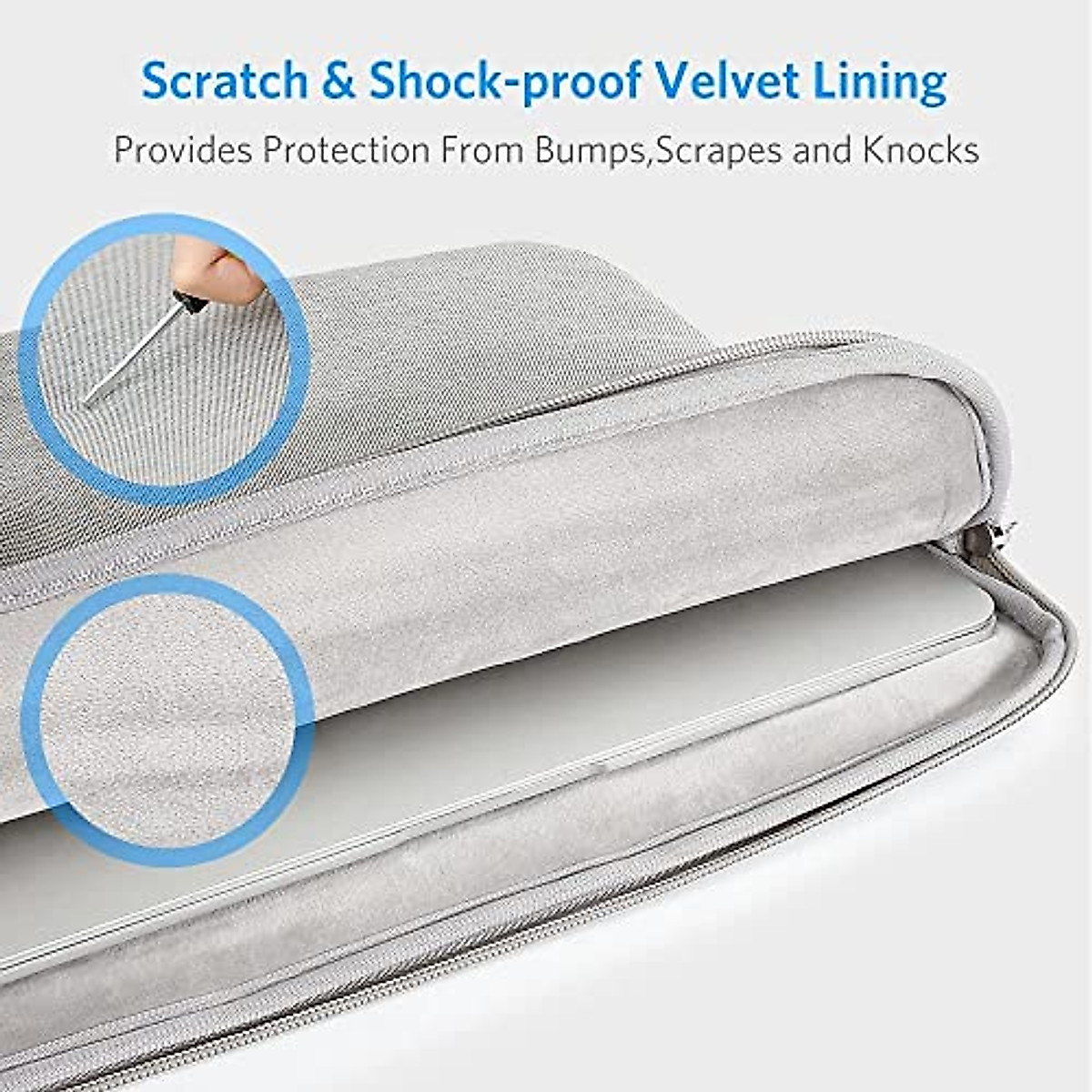 AtailorBird Laptop Sleeve 15.6 inch Notebook Protective Bag Carrying Case Waterproof Anti-Scratch&Anti-Shock for Ultrabook Tablet Cover - Grey