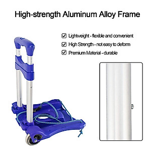 Sutekus Folding Hand Truck and Dolly 110-lbs Lightweight Portable Luggage Cart for School Travel Office Moving (Blue)