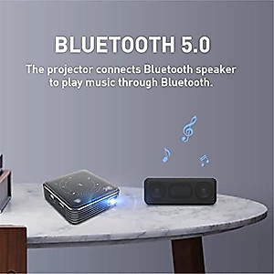 Feilx Mini Projector 2022 Upgraded Portable Video-Projector,3D HD Portable Micro WiFi Bluetooth DLP Mobile LED Projector Home Theater Support 4K