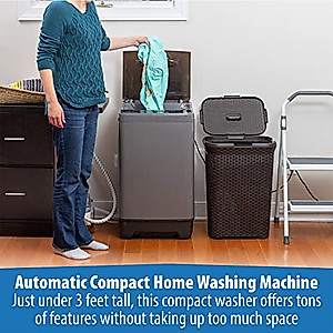 Deco Home Fully Automatic Portable Washing Machine, 1.8 cu. ft, 16lb Capacity, 10 Smart Cleaning Programs, Water Inlet and Drain Pump