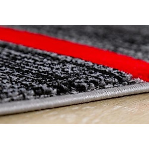 Luxe Weavers Victoria Collection 3895 Gray 2x8 Modern Abstract Geometric Stain Resistant Area Rug