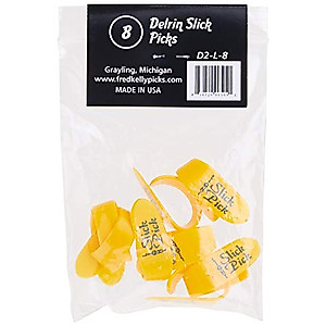 Fred Kelly Picks D2-L-8 Delrin Slick Light Guitar Pick (Pack of 8)