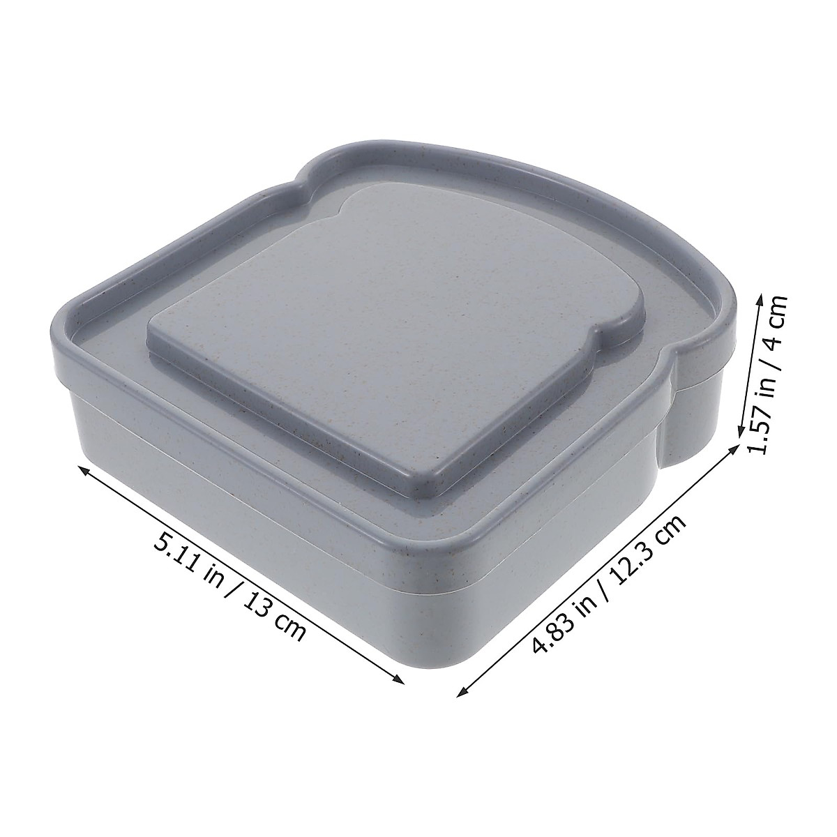Ipetboom 4pcs Sandwich Containers Toast Shape Sandwich Box with Lid Food Storage Containers Lunch Containers for Meal Prep and Lunch Boxes - Grey, 5.1x4.8x1.6 Inch