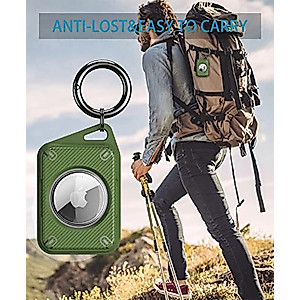 Olytop Waterproof AirTag Holder for Apple Airtag Keychain Case,Water Resistance Shockproof Anti-Scratch TPU & Clear PC Double ProtectionS Case for Apple Air Tag Tracker Key Ring, Black+Green