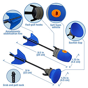 Zing Air Storm Z-Tek Bow Dual Pack - 1 Red Bow, 1 Blue Bow, 6 Zonic Whistle Arrows and 6 Suction Cup Arrow, Shoots Arrows Up to 155 Feet, for Ages 14 and up