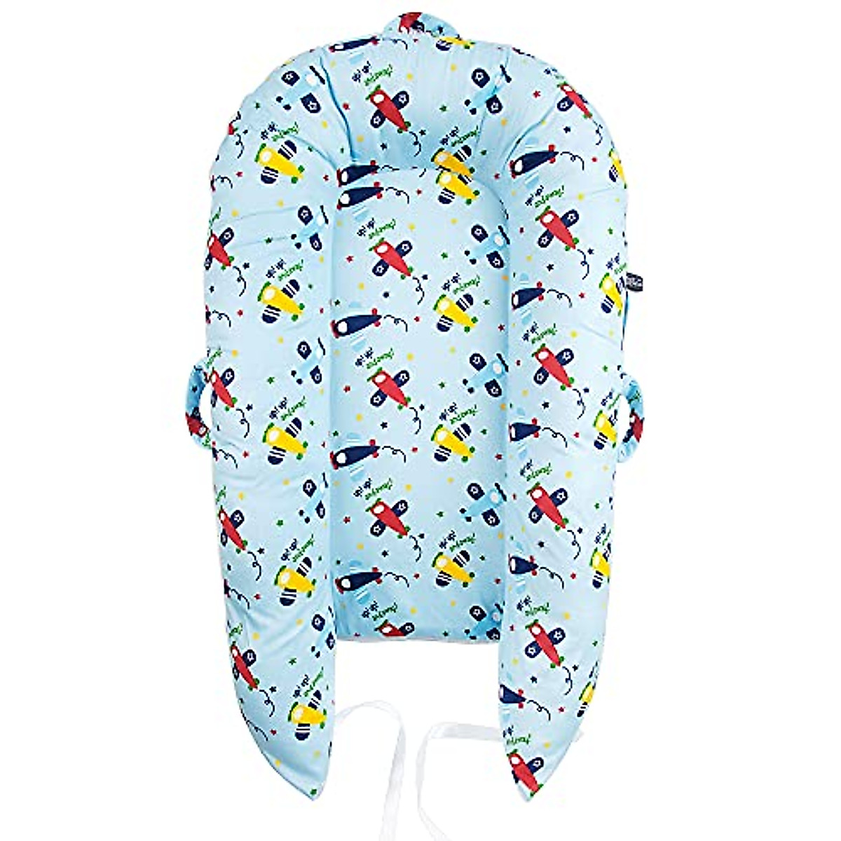 Newborn Lounger Cover for Dock A Tot Covers Only Deluxe Plus Baby Nest Sleep Pod Change Extra Cover 100% Cotton Co Sleeping Replacement Boys (Fits Dockatot Deluxe+) (Blue, Airplane)