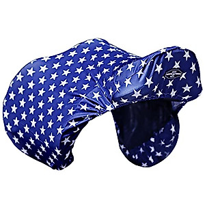 Harrison Howard Stretchy Saddle Cover Keep Saddle Scratch-and-Dust Free Multi-Prints Dressage Saddle Cover-Lined Stars
