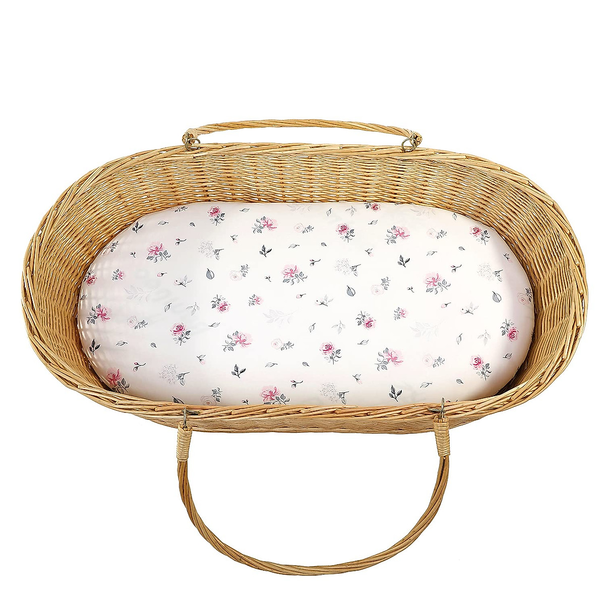 GROWA Universal Bassinet Sheets for Boys and Girls, 100% Breathable Cotton Sheet Set of 3 Pieces, Suitable for Most Bassinet Pads/mattresses, Such as Halo, Chicco Lullago, etc.