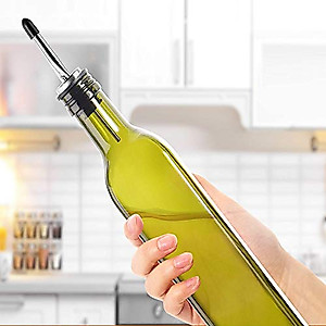 2 Pcs Oil Spout Liquor Pourers Bottle Spout Speed Pourer Olive Oil and Vinegar Stopper Spout for About 3/4" Bottle Mouth, with Dust Caps