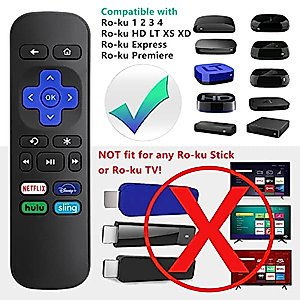LOUTOC Universal Replacement Remote Control Compatible with Roku Express, for Roku Premiere, for Roku Box, for Roku Player, for Roku 1 2 3 4 -【NOT for Stick or TV】