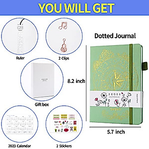 SeQeS Bullet Dotted Journal - A5 Dot Grid Notebook with pages number,160gsm Bleedproof Paper and Fabric Hardcover - Perfect for Personal Organizers, Bullet Journals, and journaling