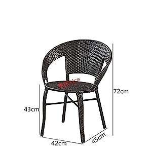 GFHLP Outdoor Garden Furniture Garden Chair Balcony Small Rattan Chair Armrest Chair Leisure Outdoor Woven Teng Chair Retro Simplicity (Color : Black)