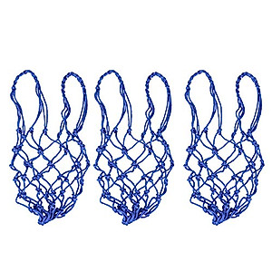 Garneck Mesh Storage Bag 3pcs Sports Net with Handle Nylon Drawstring Single Bag Volleyball Soccer Basketball Holder Carrier Football Pocket Organizer Pouch Pocket Organizer Pouch Mesh Ball Bag