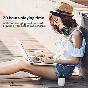 BUGANI Bluetooth Headphones Wireless Over-Ear, with Built-in Microphone, 20H Playtime, Deep Bass Hi-Fi Stereo Sound, Memory Foam Ear Cups for Travel Home Office