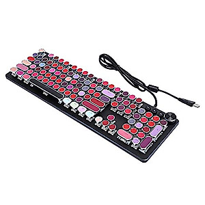 【𝐂𝐡𝐫𝐢𝐬𝐭𝐦𝐚𝐬 𝐆𝐢𝐟𝐭】 Ergonomics Wired Keyboard, Green Axis 108 Keys Cute Net Red Girl Powder USB Interface Keyboard, for Gaming PC Gamer Computer Desktop Live Streaming Girls Boys