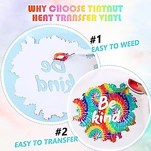 Tintnut Tie-dye Swirl HTV Heat Transfer Vinyl Roll - 12 Inch x 5ft Roll HTV Color Gradient Swirl Iron on Vinyl Spiral Patterned HTV Vinyl DIY Canvas Bag T-Shirts for Cricut or Silhouette Cameo