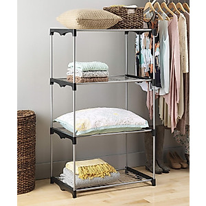 QJLSOE4-Tier Storage Cabinet, Black, YST-020