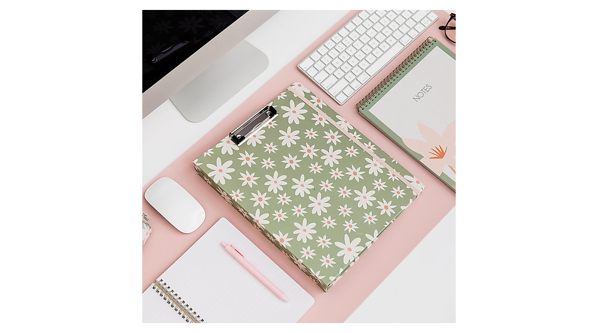 Cute Floral Hardcover Binder with Clipboard | Steel Mill & Co