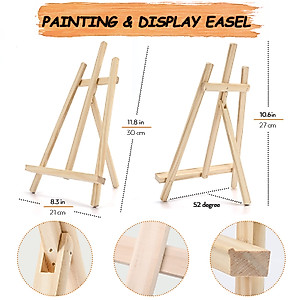 Nicpro 60 PCS Art Paint Set for Kids & Adult, Washable Watercolor Sip Painting Supplies Kit for Beginner with 24 Tube Water Color Paint, 8 Brushes,12 Canvas, Smock, 25 Papers Easel Sponge Palette Bag