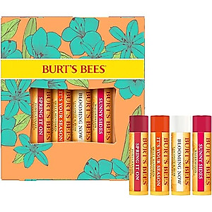 Burt's Bees Stocking Stuffers, Just Picked Lip Balm Set, Pomegranate, Watermelon, Sweet Mandarin, Coconut & Pear, Natural Origin Lip Treatment Christmas Gifts (4-Pack)