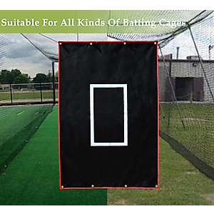 Mini Tang Baseball Batting Cage Backstop Baseball Softball Backstop with Strike Zone and Catcher Image 4'x6' Waterproof Baseball Backstop for Pitching.