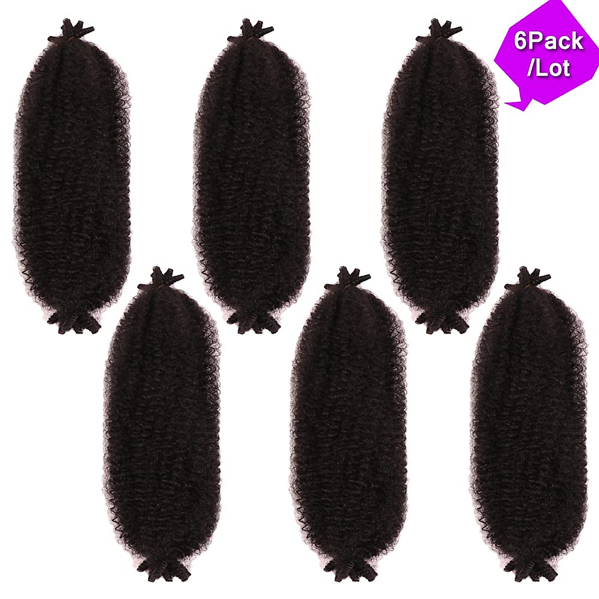 Seimainurs Springy Afro Twist Hair Marley Hair Spring Twist For Distressed Soft Locs Synthetic Pre-Separated Crochet Braiding Hair Marley Twist Hair Extension For Black Women (16 Inch (Pack of 3), 1B)