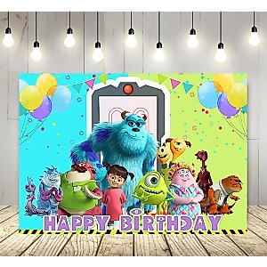 Cartoon Monster Inc Backdrop for Birthday Party Supplies 5x3ft Monster Inc and Boo Theme Baby Shower Banner for Birthday Party Cake Table Decoration