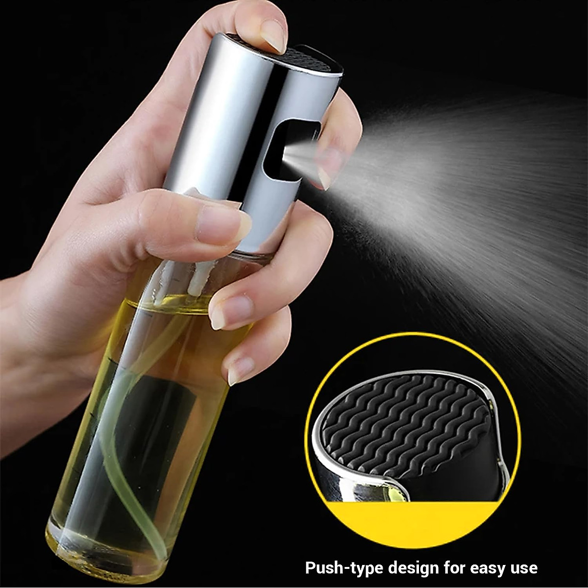 VIGOR PATH Sprayer for cooking - Olive Oil Sprayer Mister - 100ml Stainles Steel Olive Oil, Vinegar, Water and Other Liquids Sprayer - Perfect for Salad, Barbecue, Kitchen Baking and Roasting (2)