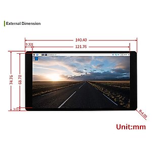 5.5 inch HDMI AMOLED Display with Toughened Glass Cover 1920x1080 Capacitive Touch HDMI Interface Supports Mini PC Raspberry Pi 4 3 2 1 Model B B+ A+ Computer Monitor @XYGStudy
