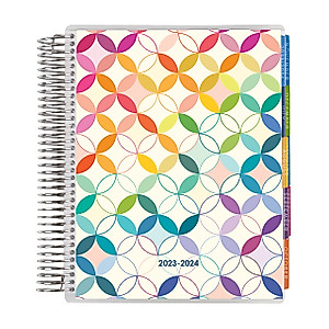 Set of Two - A5 Platinum Spiral Coiled Daily Life Planner Duo (July 2023 - June 2024) - Wildflowers Classic + Wildflowers Classic Covers. Wildflowers Interior Pages by Erin Condren