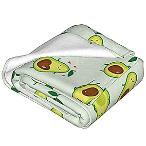 Cute Avocado Throw Blanket Warm Ultra-Soft Micro Fleece Blanket for Bed Couch Living Room Decoration
