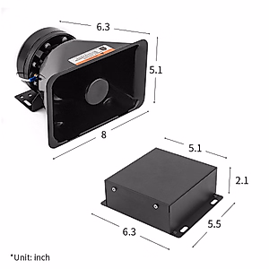 YHAAVALE 9200E Amplifier Police Siren & Black Siren Speaker,DC12V 100W Multi-Tones Wired Handheld Microphone Loudspeaker Emergency Warming PA System for Truck Vehicles