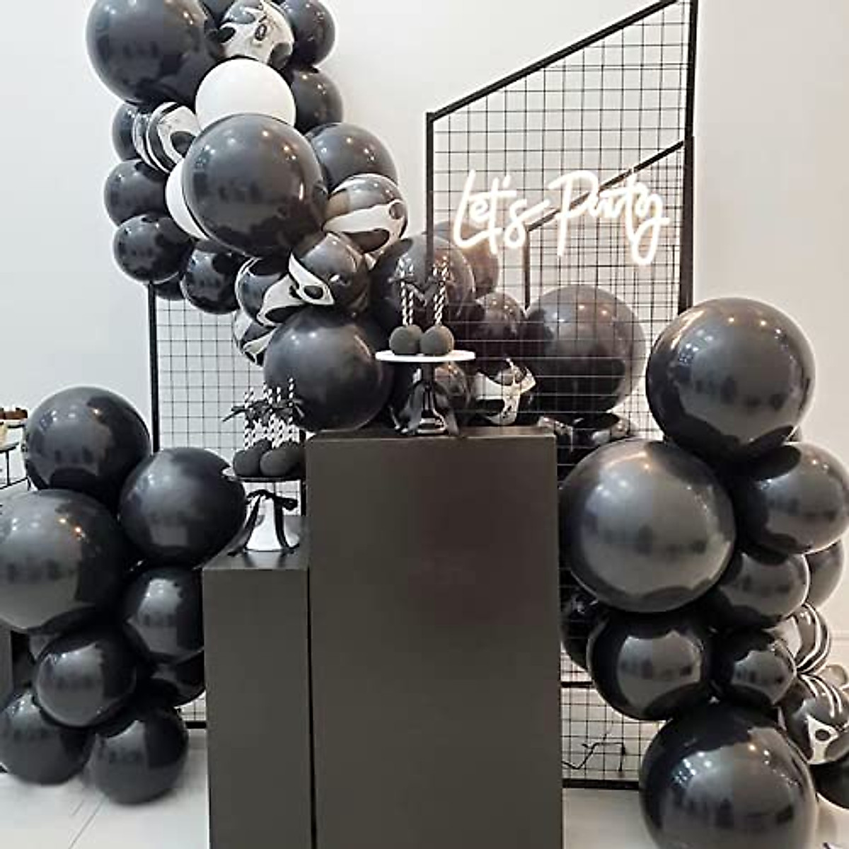 JOYYPOP Black Balloons 110 Pcs Black Balloon Garland Kit Different Sizes 5 10 12 18 Inch Black Balloons for Birthday Graduation Party Decorations