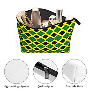 Small Makeup Organizer Bags Compatible with Jamaica Jamaican Flag, Waterproof Oxford Cloth Portable Pouch Lightweight for Women Office Outdoor Carrying