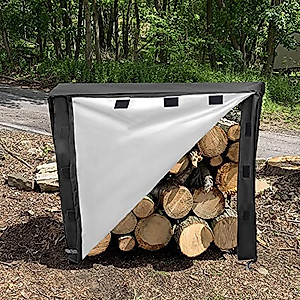 Firewood Cover,Log Rack Cover,Heavy Duty Waterproof [4 Feet] Firewood Rack Snow Protector with Durable Fabric Fits for 4 Seasons, L48xW24xH42 Inches