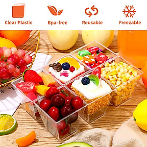 Zubebe Dessert Cups 8 oz Clear Plastic Appetizer Cups Small Square Dessert Bowls Mini Serving Cups for Tasting Party, Baby Shower Party, Wedding, Birthday Party Favor (200 Pcs)