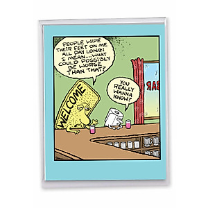 NobleWorks - Big Funny Birthday Greeting Card 8.5 x 11 Inch with Envelope (1 Pack) Large Jumbo Bday Welcome Mat J9283BDG